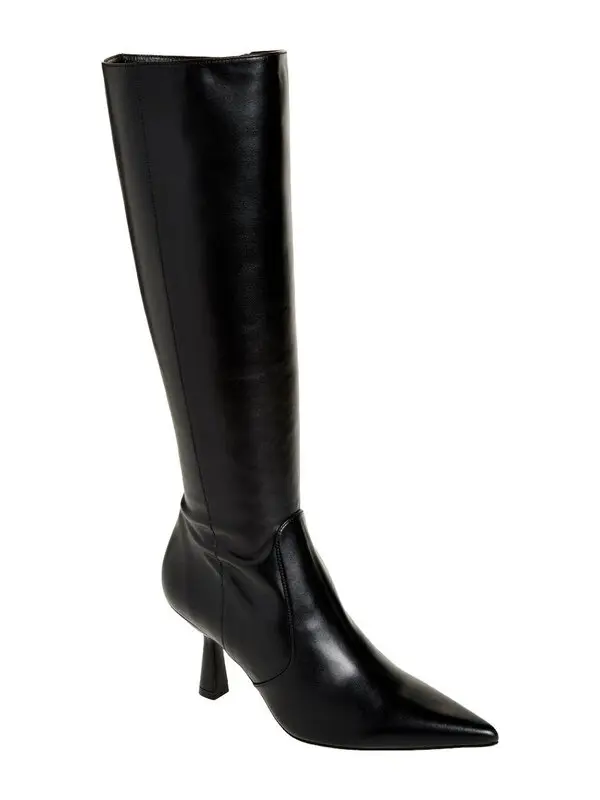 STUART WEITZMAN Supersculpt Zip Knee High Boots - Black/black