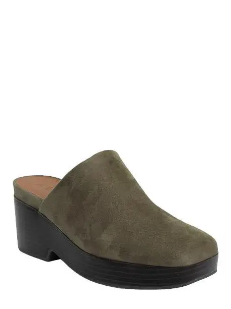 Aerosoles Chata Platform Mule - Dark Olive Faux Suede
