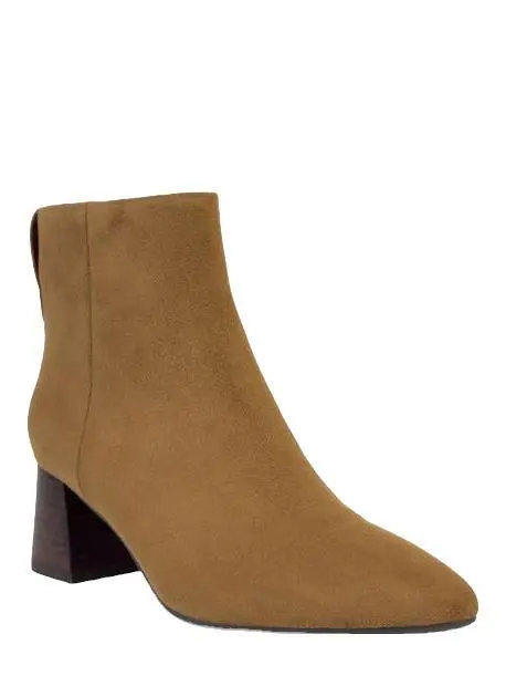 Aerosoles Pointed Toe Bootie - Tobacco Faux Suede