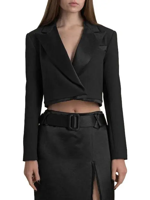 CONTESSA MILLS Morgaine Cropped Blazer - Black