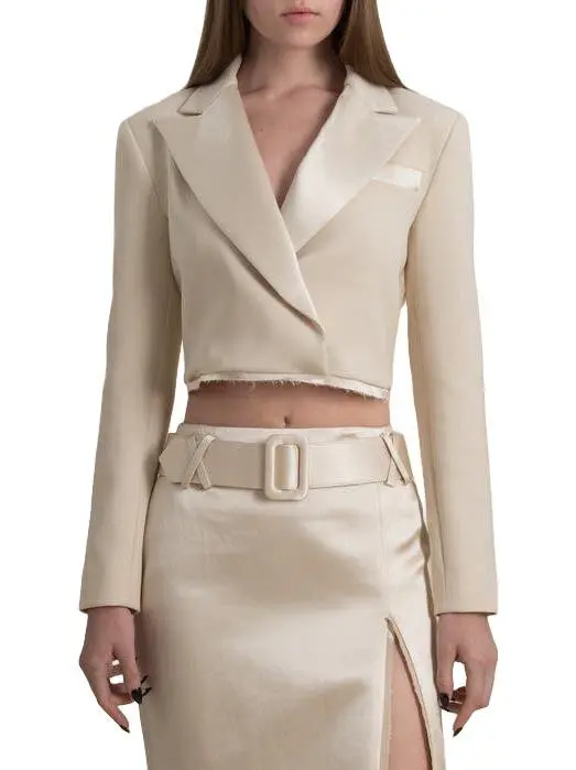 CONTESSA MILLS Morgaine Cropped Blazer - Champagne