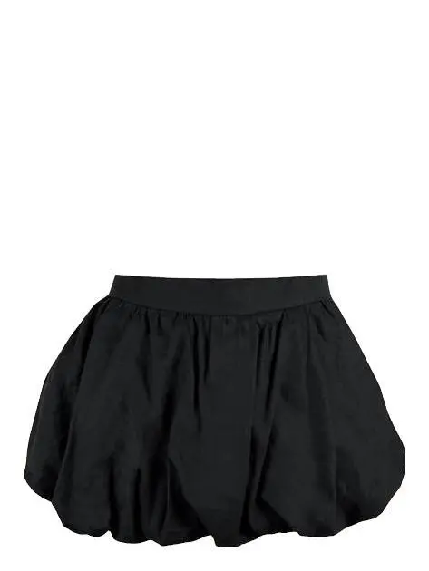 CONTESSA MILLS Linen Structured Mini Puff Skirt - Black