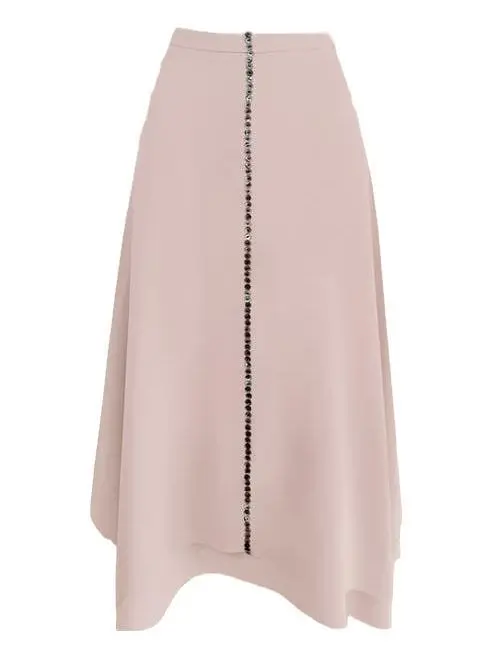 CONTESSA MILLS Coraline Flowing Brushed Satin Maxi Skirt - Pink