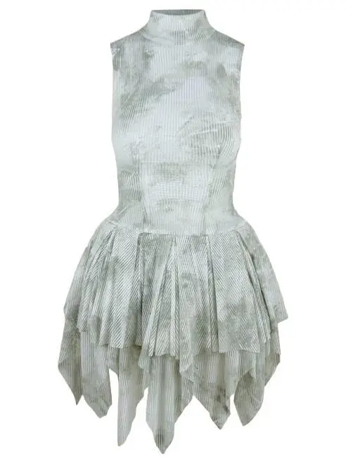 CONTESSA MILLS Bella Printed Piquet Tulle Dress - Sage