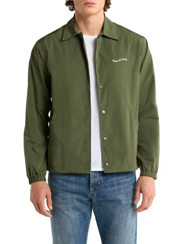 MUSEUM OF PEACE & QUIET Wordmark Coach's Jacket - Forest