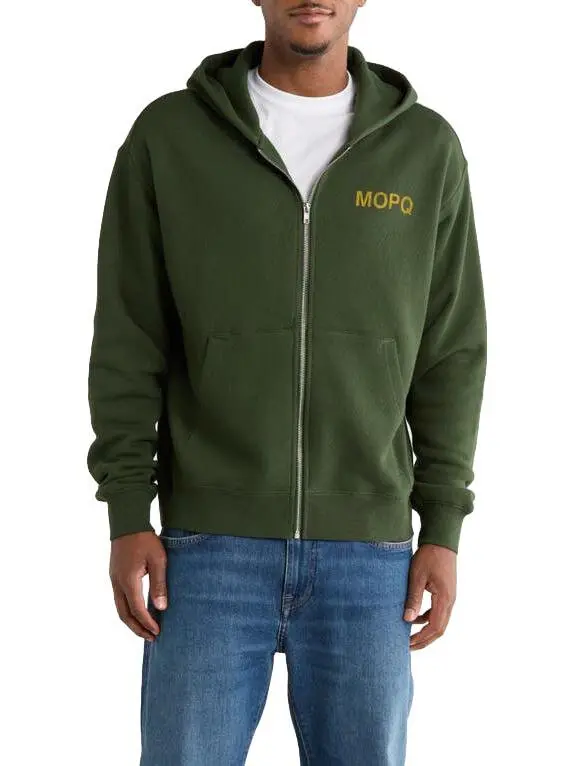 MUSEUM OF PEACE & QUIET Castelli Cotton Fleece Zip Hoodie - Forest