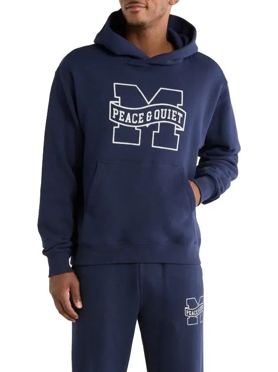 MUSEUM OF PEACE & QUIET Banner Hoodie - Navy