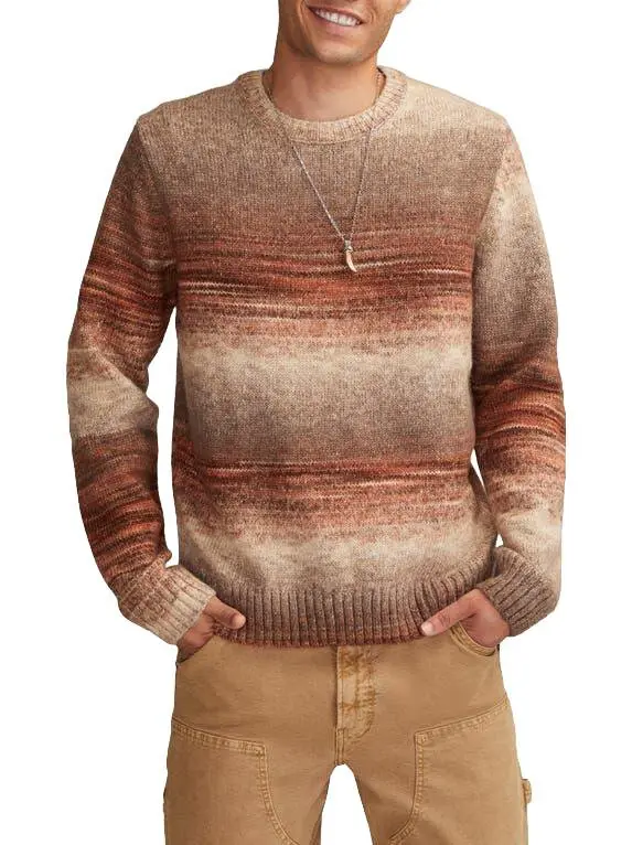 Lucky Brand Space Dye Crewneck Sweater - Brown Multi