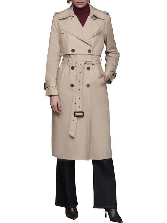 Avec Les Filles Layered Cotton Blend Trench Coat - Sand