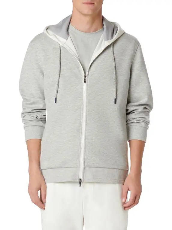 Bugatchi Full Zip Hoodie - Cement
