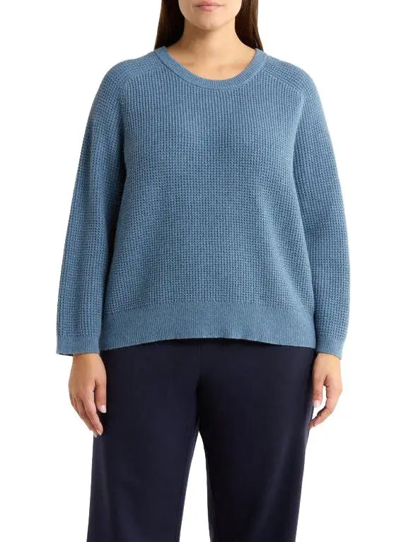 Eileen Fisher Crewneck Organic Cotton & Recycled Cashmere Sweater - Sea Spray