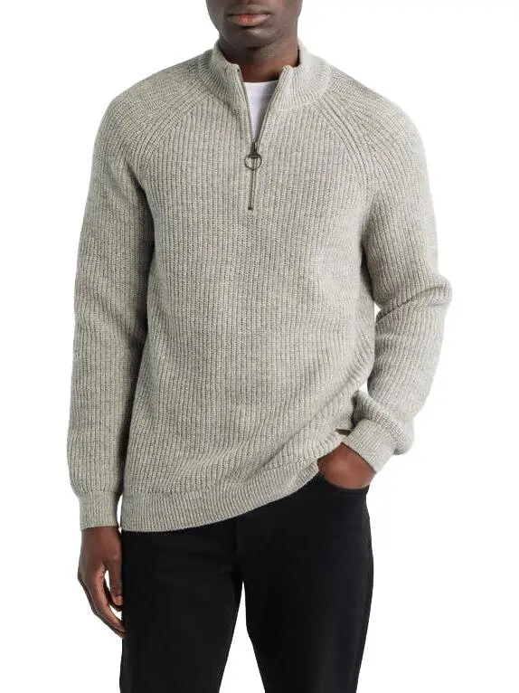 Barbour Lambswool Half-zip Pullover - Stone