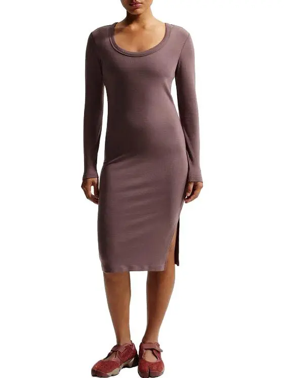 Nike Sportswear Chill Knit Long-sleeve Body-con Dress - 502 Tattoo/sail