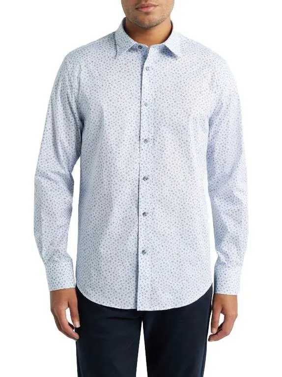 Bugatchi Julian Shaped Fit Button-up Shirt - Sky