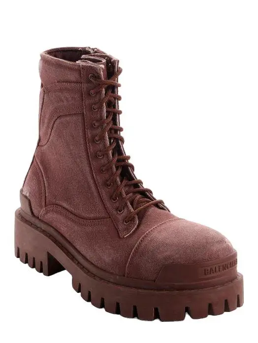 Balenciaga Combat Strike Boot - Dark Brown