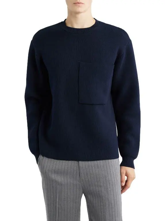 KROST Oversized Cotton Blend Sweater - Dark Navy
