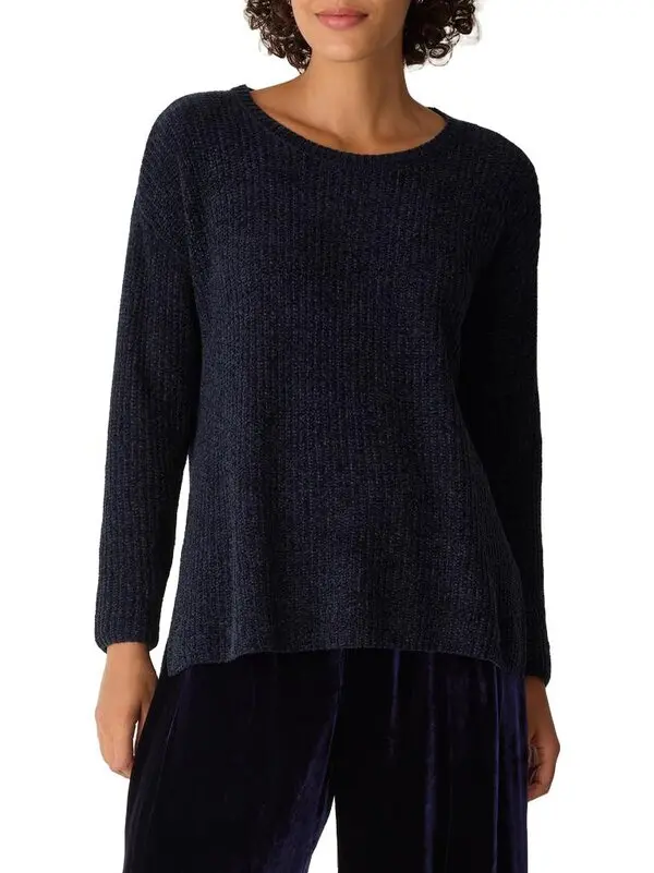 Eileen Fisher Chenille Rib Sweater - Ink