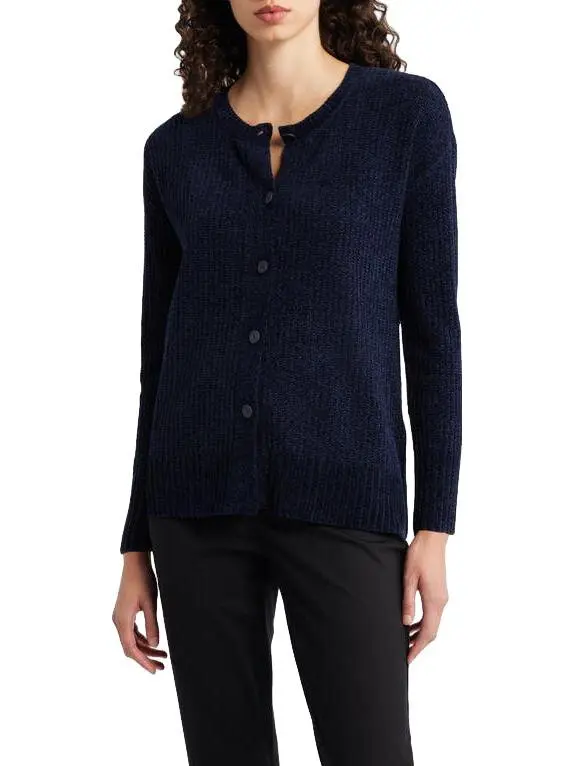 Eileen Fisher Crewneck Button Cardigan - Ink