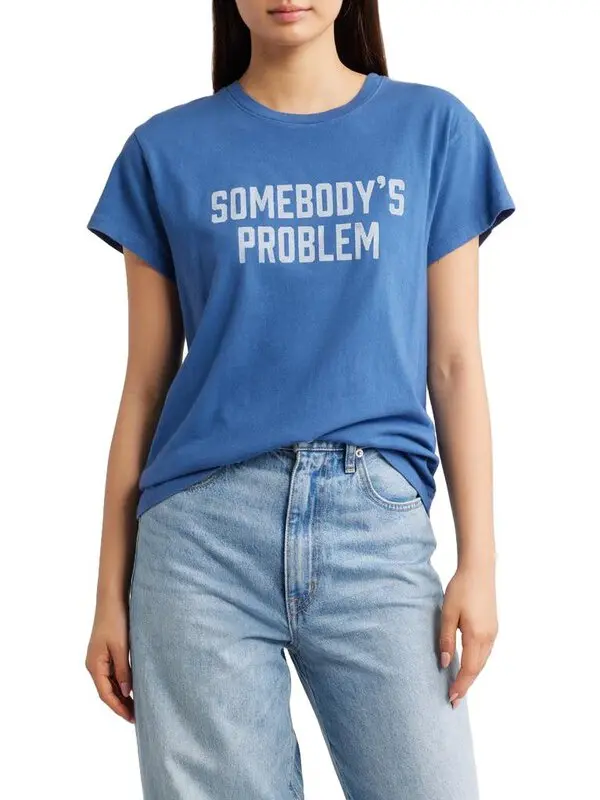 Daydreamer Morgan Wallen 'somebody's Problem' Graphic T-shirt - Denim