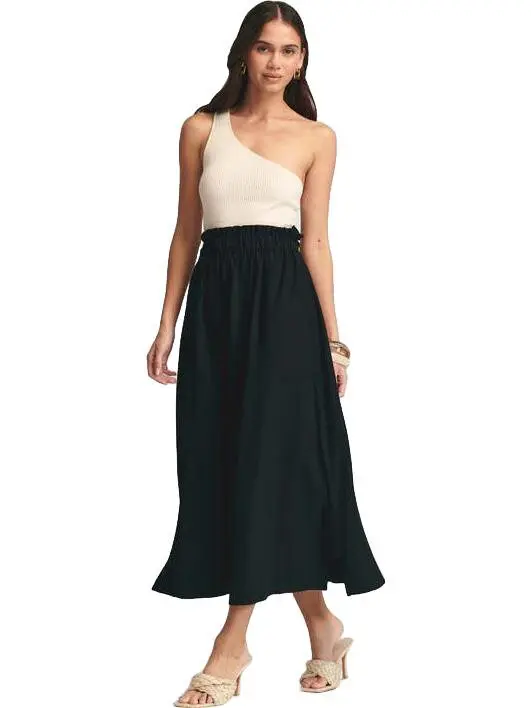 ST MRLO Meli Linen Midi Skirt - Washed Black