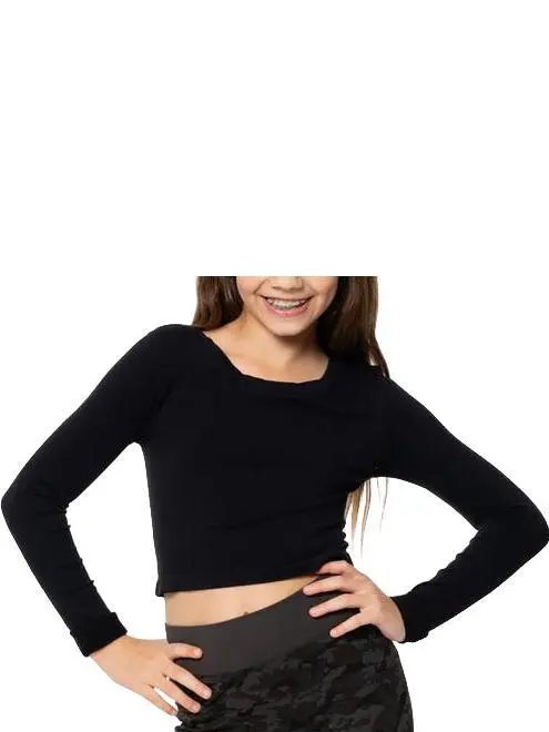 MALIBU SUGAR Long Sleeve Seamless Top - Black