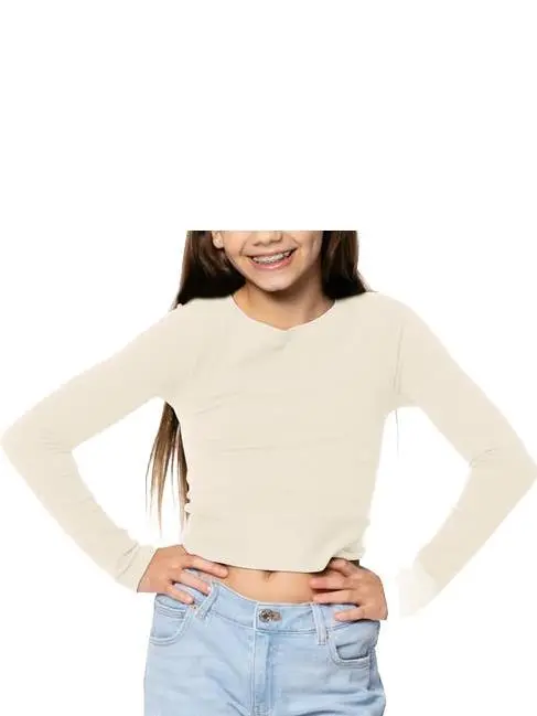 MALIBU SUGAR Long Sleeve Seamless Top - Off White