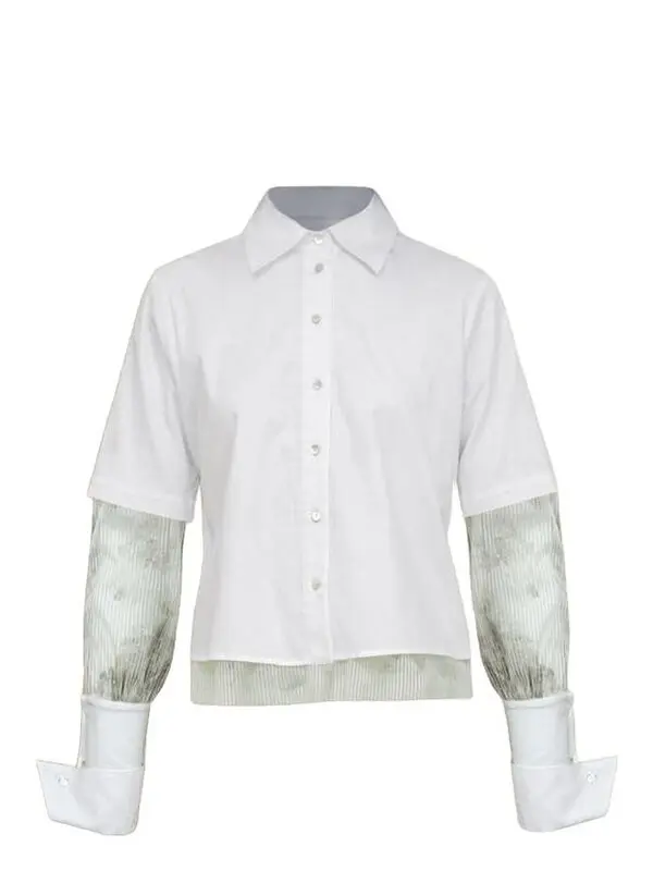 CONTESSA MILLS Aradia Collared Cotton Poplin Shirt - White