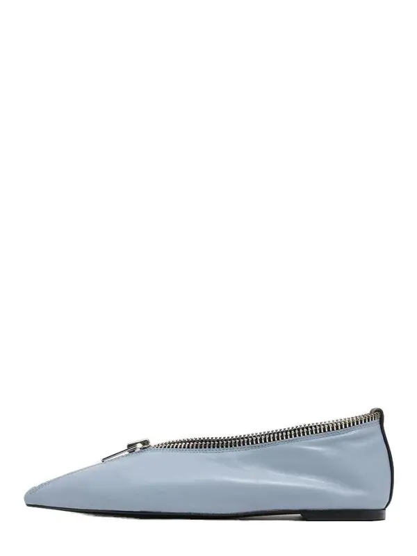 Bimba Y Lola Leather Zip Ballerinas - Light Blue