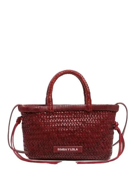 Bimba Y Lola Braided Calfskin Leather Handbag - Dark Red