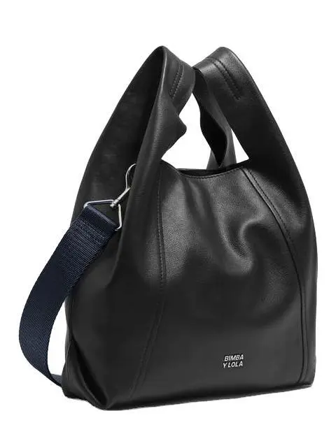 Bimba Y Lola Medium Leather Handbag - Black