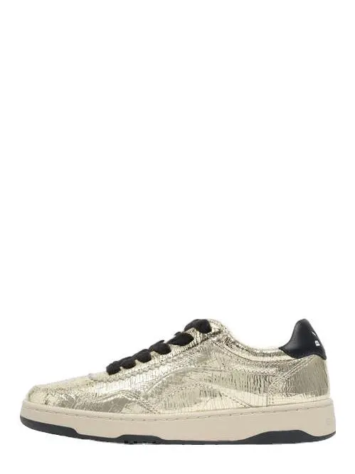 Bimba Y Lola Leather Cupsole Sneakers - Gold