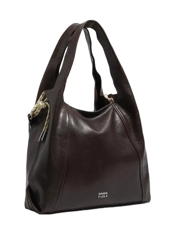 Bimba Y Lola Large Leather Tote - Coffee