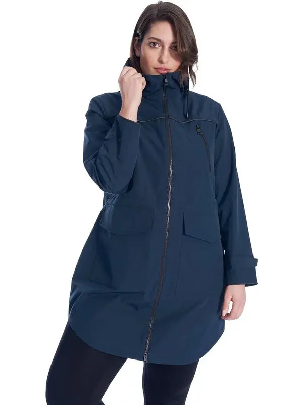 ALPINE NORTH Kusawa Mid-length Hooded Raincoat - Navy