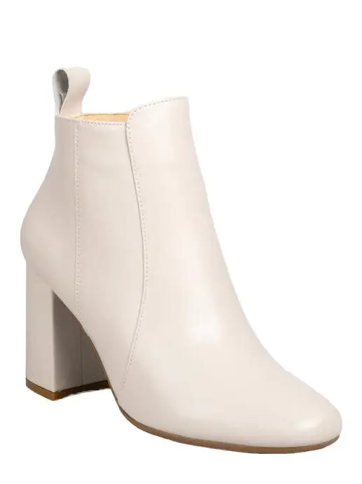 MANELA Samantha Leather Chelsea Bootie - Beige