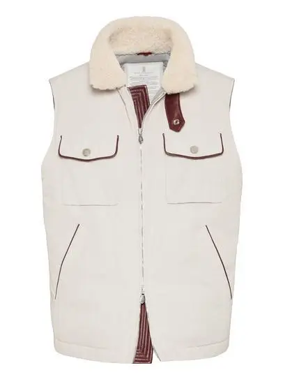 Brunello Cucinelli Techno Satin Down Vest - Panama
