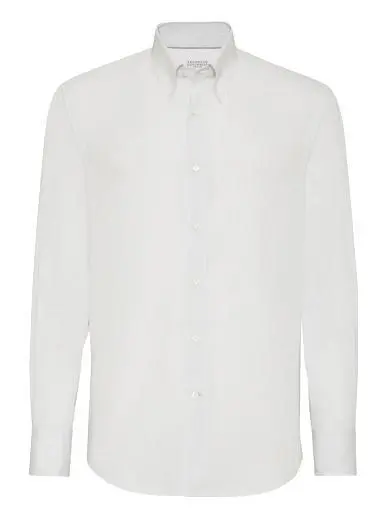 Brunello Cucinelli Striped Poplin Shirt - White