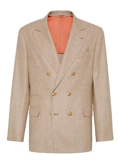 Brunello Cucinelli Houndstooth Deconstructed Blazer - Beige