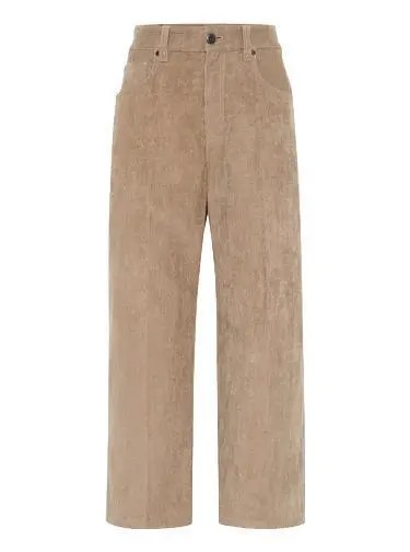 Brunello Cucinelli Contemporary Corduroy Square Trousers - Beige