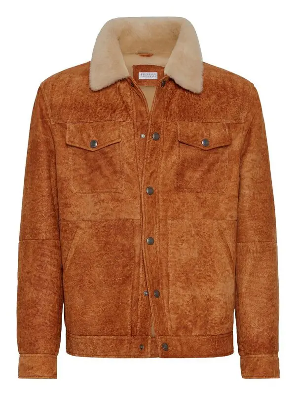 Brunello Cucinelli Shearling Jacket - Cognac