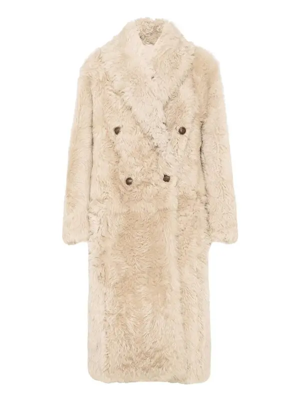 Brunello Cucinelli Shearling Coat - Beige