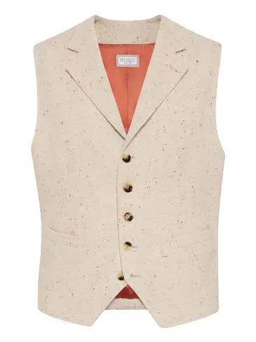Brunello Cucinelli Diagonal Weave Waistcoat - Buff