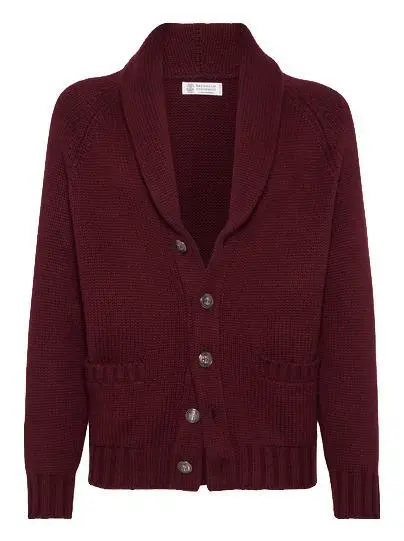 Brunello Cucinelli Cashmere Feather Yarn Cardigan - Amaranth