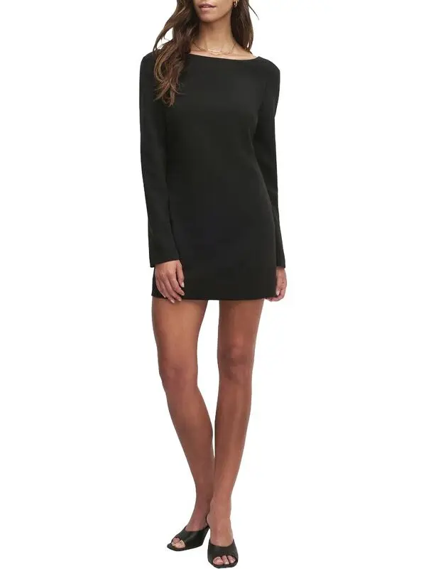 FAVORITE DAUGHTER Meet Cute Long Sleeve Minidress - Black