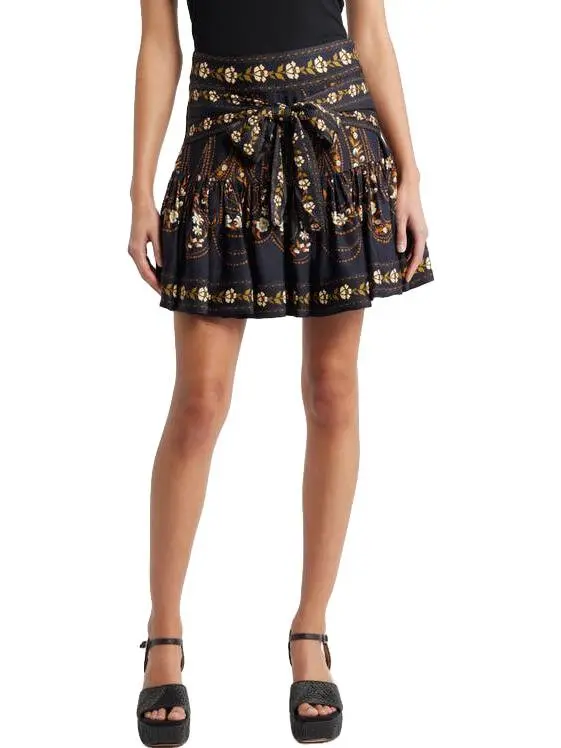 Farm Rio Garden Silhouette Mini Skirt - Black