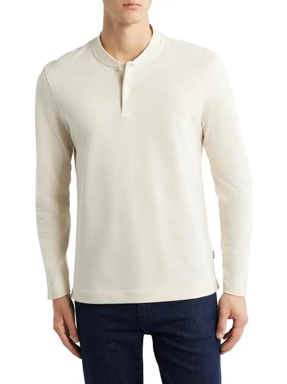 BOSS Pal Long Sleeve Blade Collar Polo - Open White