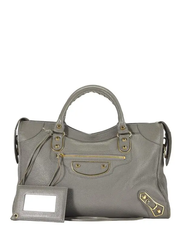Balenciaga Metallic Edge Classic City Bag - Grey