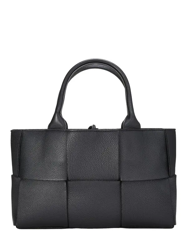 Bottega Veneta Calfskin Maxi Intrecciato Arco Tote - Black