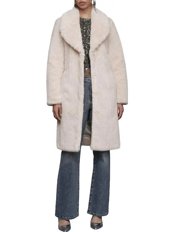 Avec Les Filles Faux Fur Belted Coat - Ivory