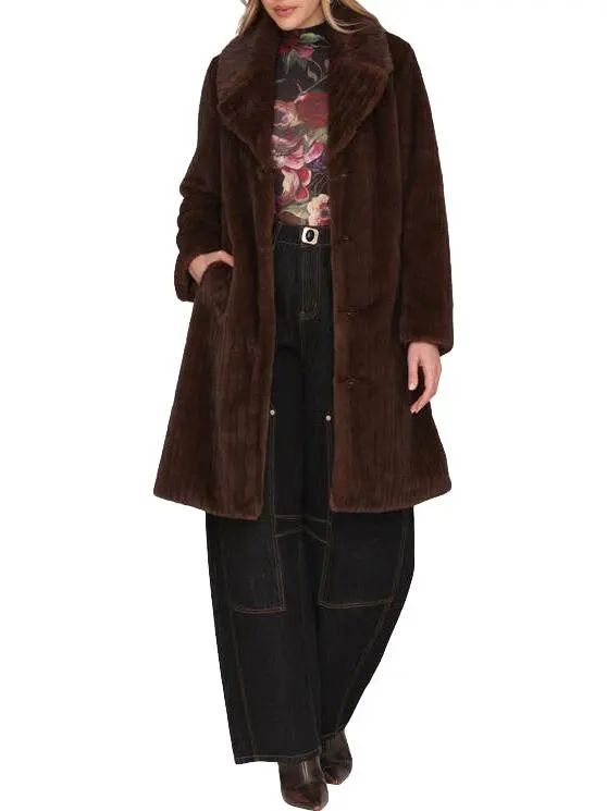 Avec Les Filles Faux Fur Belted Coat - Mink