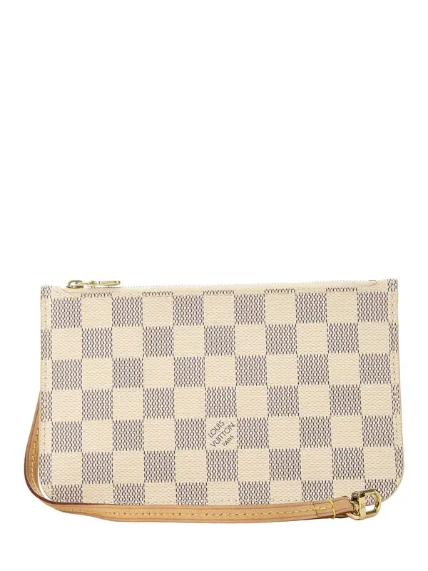 LOUIS VUITTON Damier Azur Neverfull Pouch - White